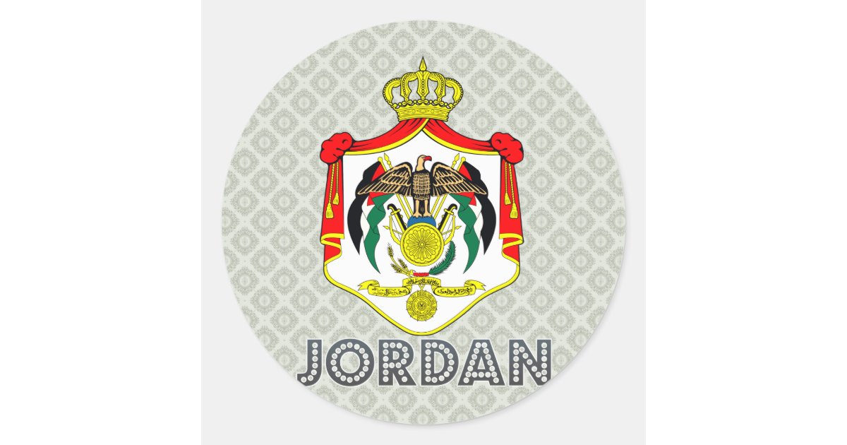 Jordan Coat of Arms Classic Round Sticker | Zazzle