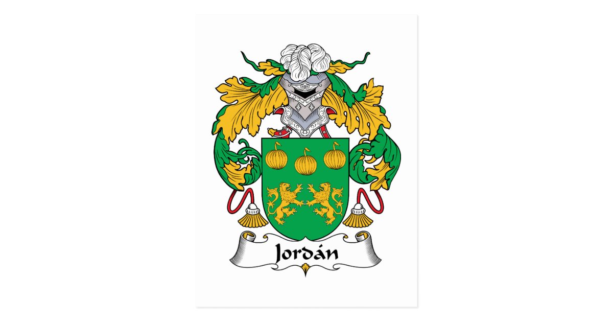 Jordan Family Crest Postcard | Zazzle.com