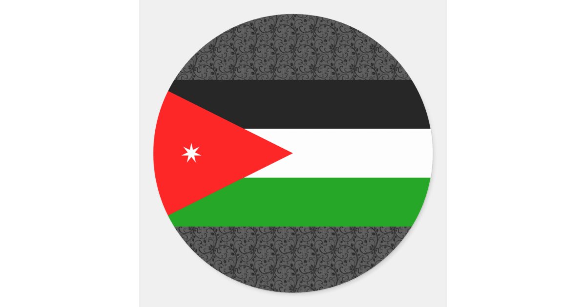 Jordan Flag Classic Round Sticker | Zazzle