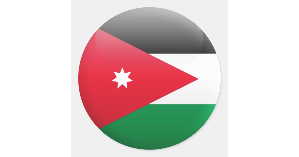 Jordan Flag Classic Round Sticker | Zazzle