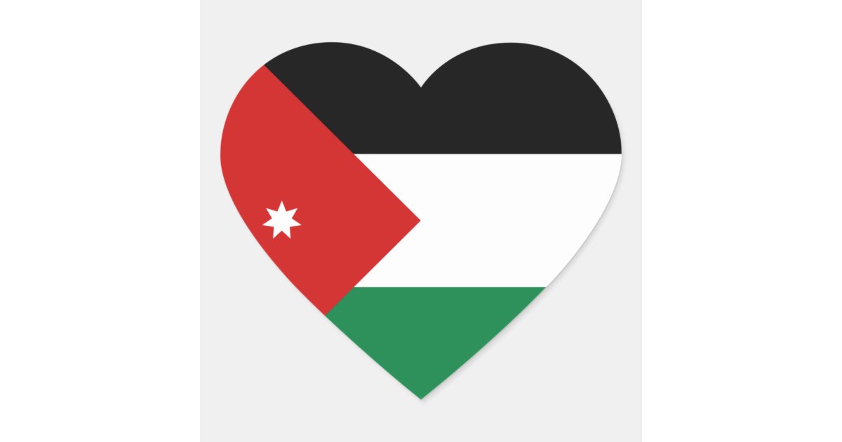 Jordan Flag Heart Sticker | Zazzle
