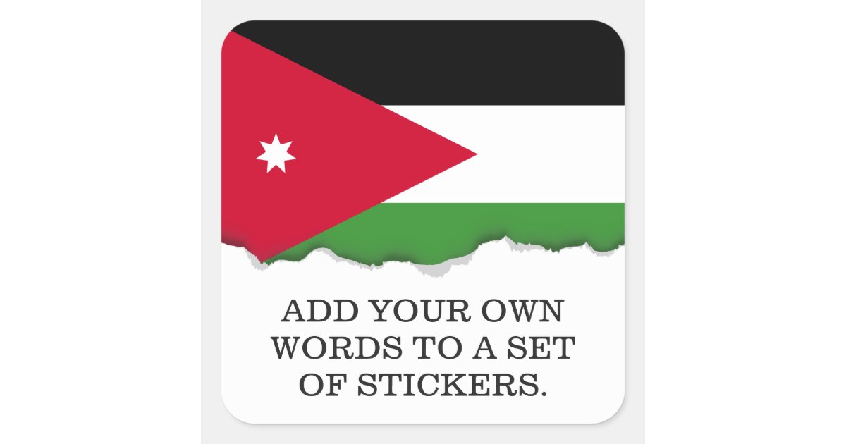 Jordan Flag Square Sticker | Zazzle