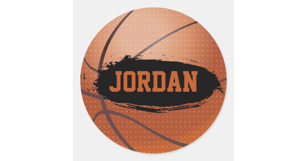 Jordan Grunge Basketball Stickers | Zazzle
