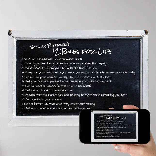 Jordan Peterson's 12 Rules for Life Motivational Poster | Zazzle