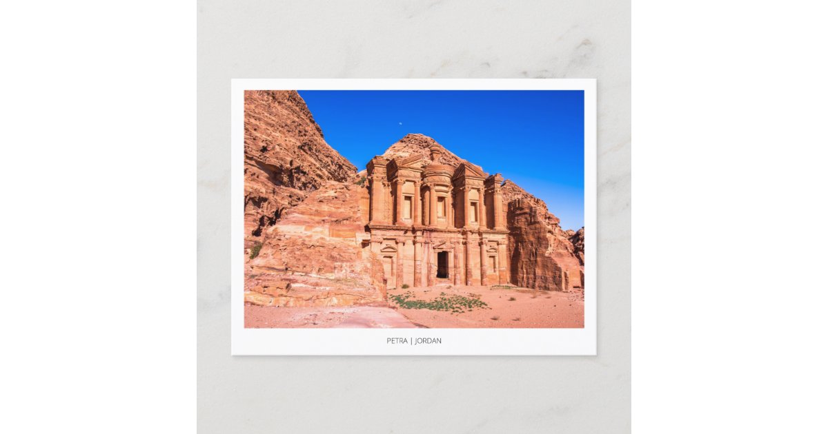 Jordan postcard with Petra Monastery | Zazzle
