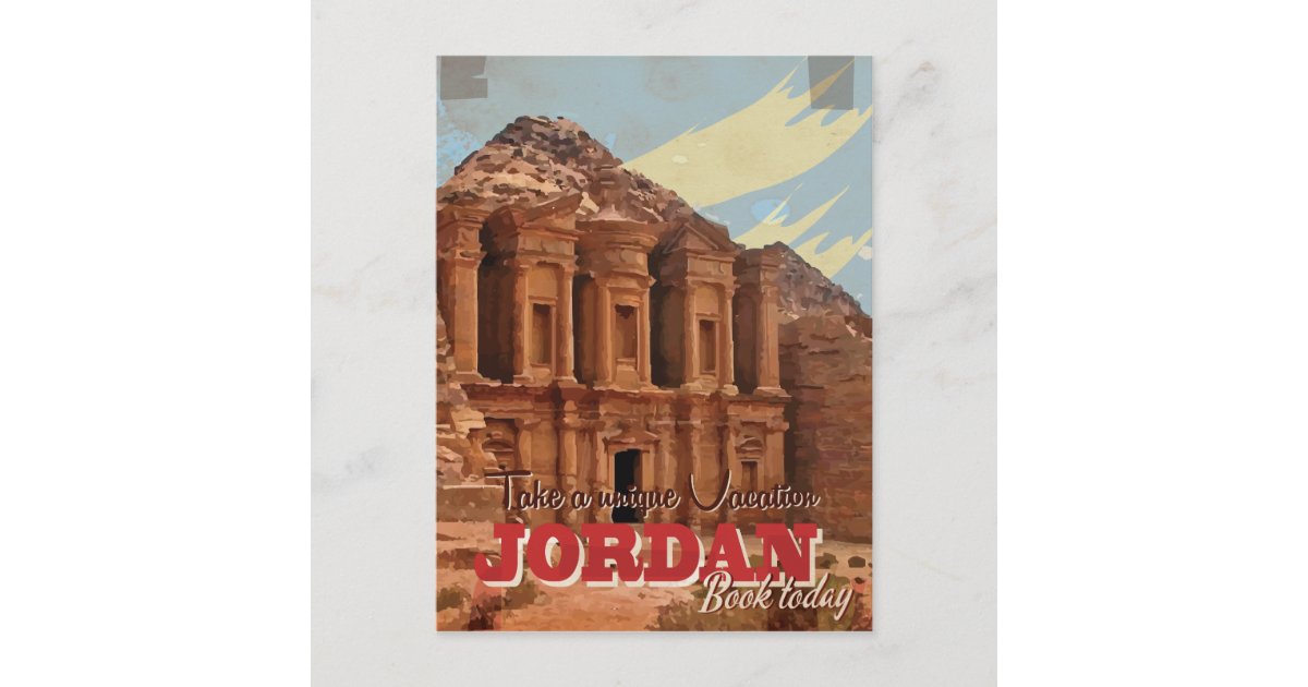 Jordan vacation Classic Travel Poster. Postcard | Zazzle