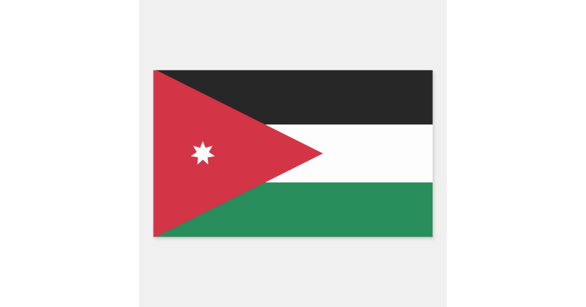 Jordanian Flag, Flag of Jordan Rectangular Sticker | Zazzle