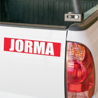 Jorma Bumper Sticker | Zazzle