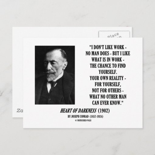 Joseph Conrad Work Chance Your Own Reality Quote Postcard | Zazzle