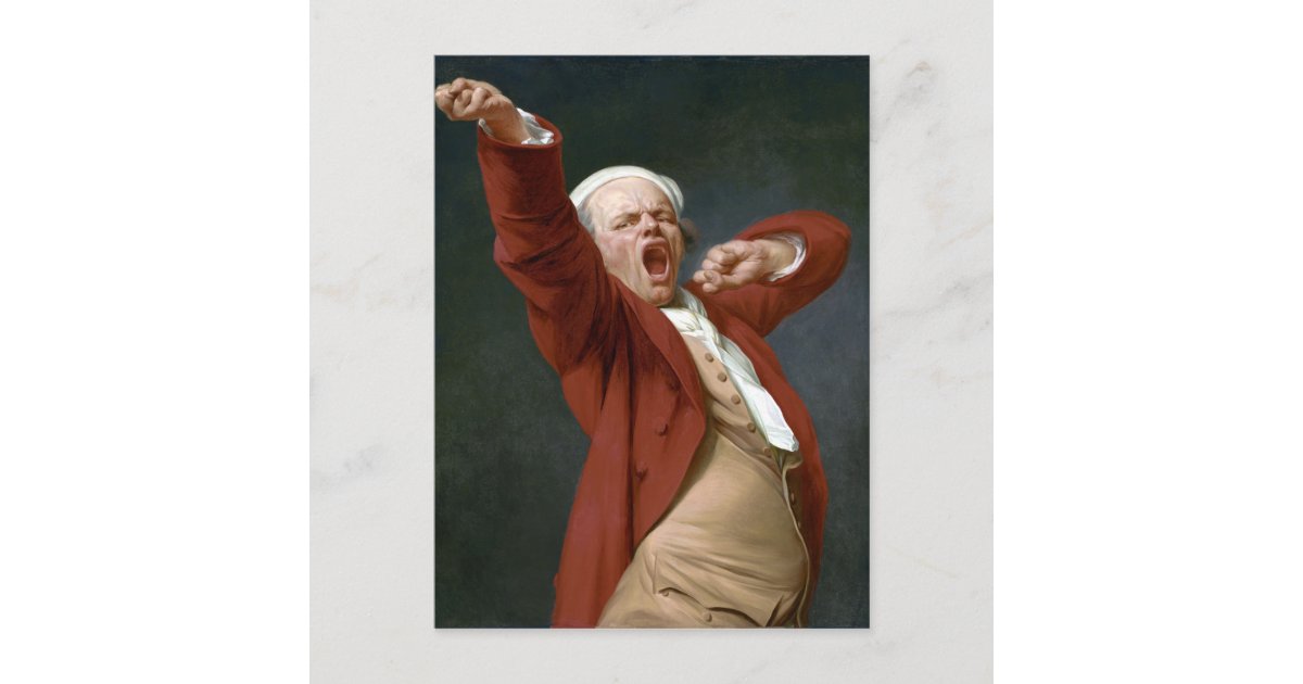 Joseph Ducreux Self-Portrait, Yawning Postcard | Zazzle