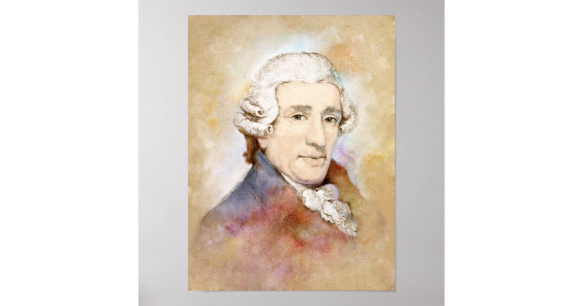Joseph Haydn Portrait in the Aquarell Style Poster | Zazzle