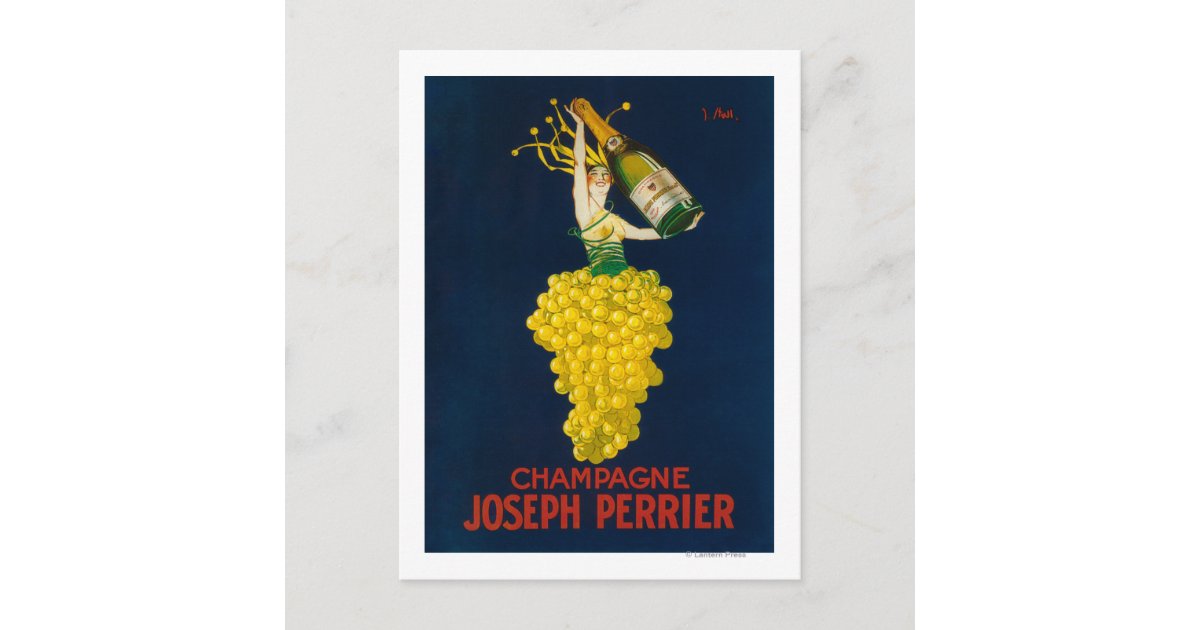 Joseph Perrier Champagne Promotional Poster Postcard | Zazzle.com