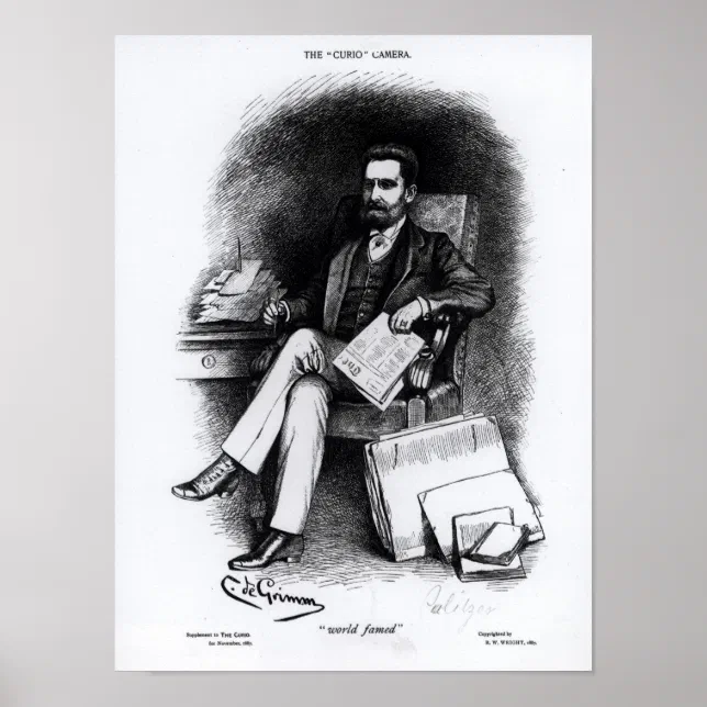 Joseph Pulitzer from 'The Curio', 1887 Poster | Zazzle