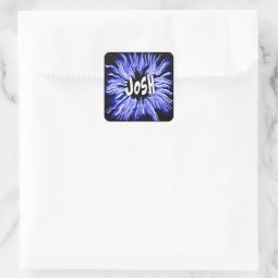 Josh Name Star in Blue Square Sticker | Zazzle