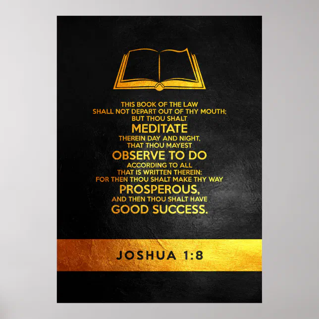 Joshua 1:8 Bible Verse Poster | Zazzle