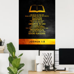 Joshua 1:8 Bible Verse Poster | Zazzle