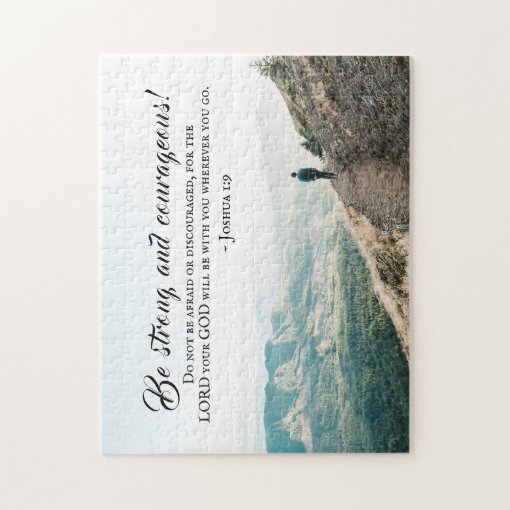 Joshua 1:9 Be Strong and Courageous, Bible Verse Jigsaw Puzzle | Zazzle
