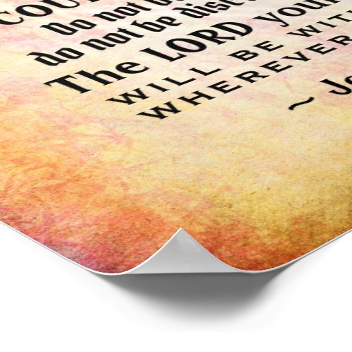 Joshua 1:9 Be Strong and Courageous, Bible Verse Poster | Zazzle
