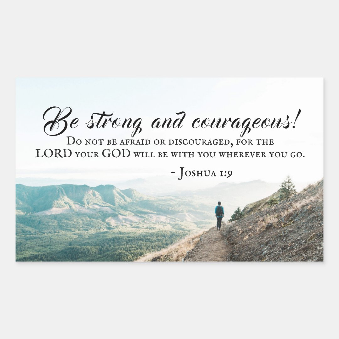 Joshua 1:9 Be Strong and Courageous Bible Verse Rectangular Sticker ...