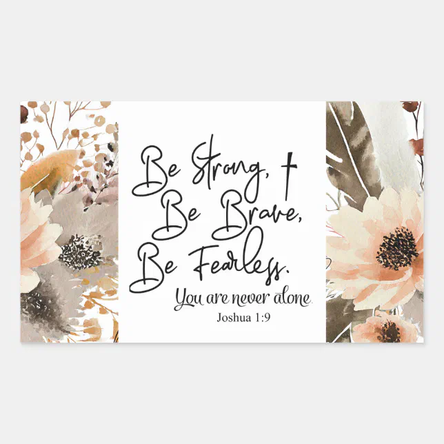 Joshua 1 9 Be Strong Be Brave Bible Verse Rectangular Sticker | Zazzle