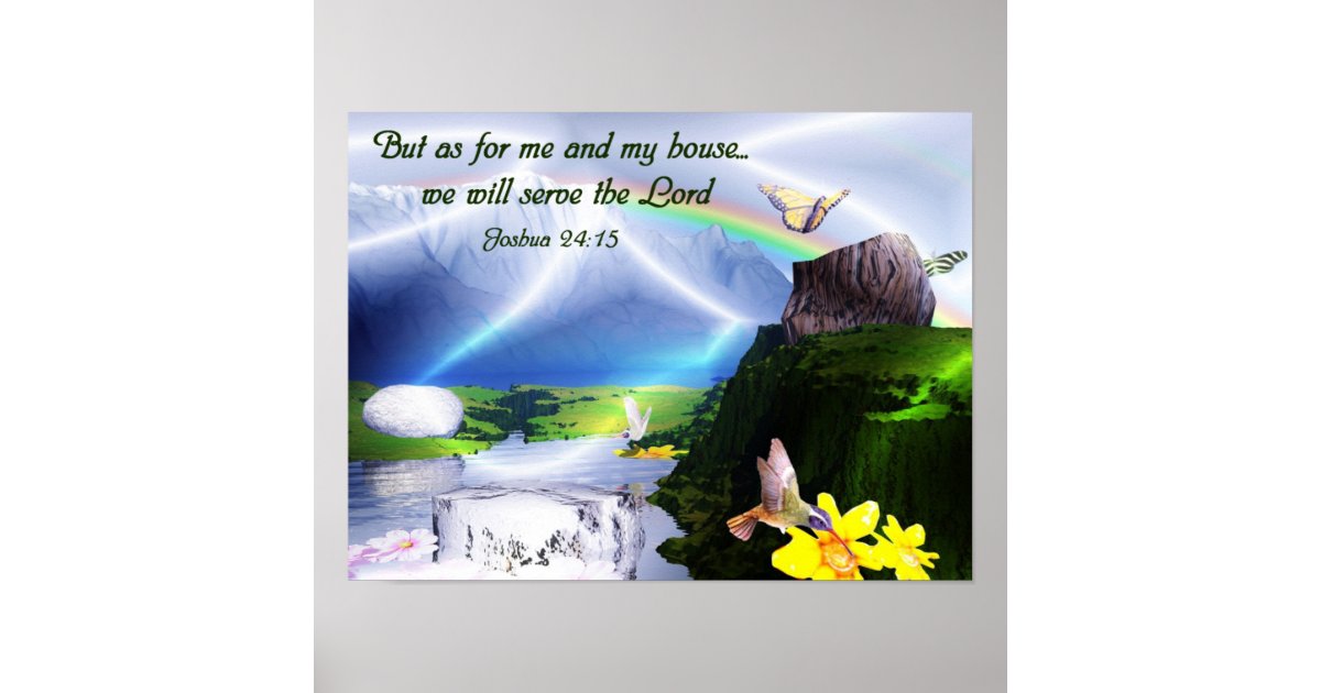 Joshua 24:15 Bible Verse Christian Poster | Zazzle