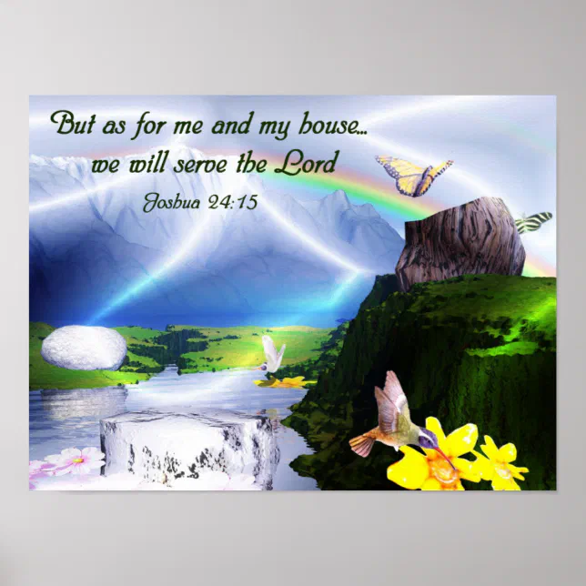 Joshua 24:15 Bible Verse Christian Poster | Zazzle