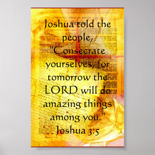 Joshua 3:5 poster | Zazzle