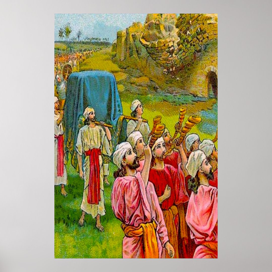 Joshua 6 The Wall of Jericho Falls Flat poster | Zazzle