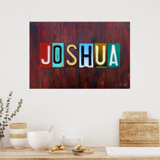 JOSHUA License Plate Letter Art Name Sign | Zazzle