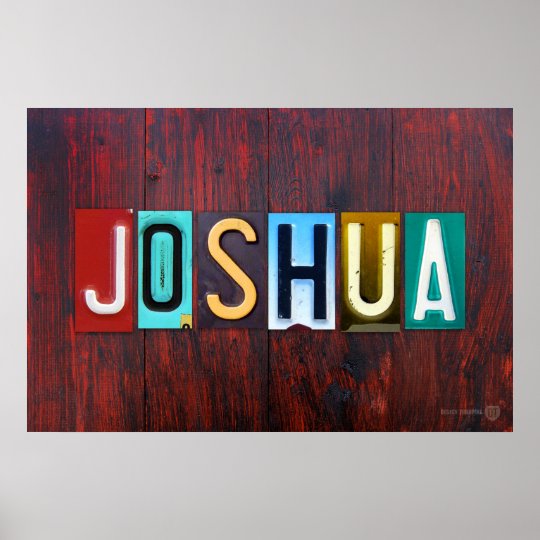JOSHUA License Plate Letter Art Name Sign | Zazzle.com