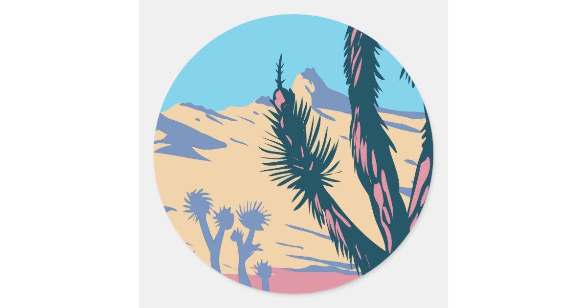 Joshua tree classic round sticker | Zazzle