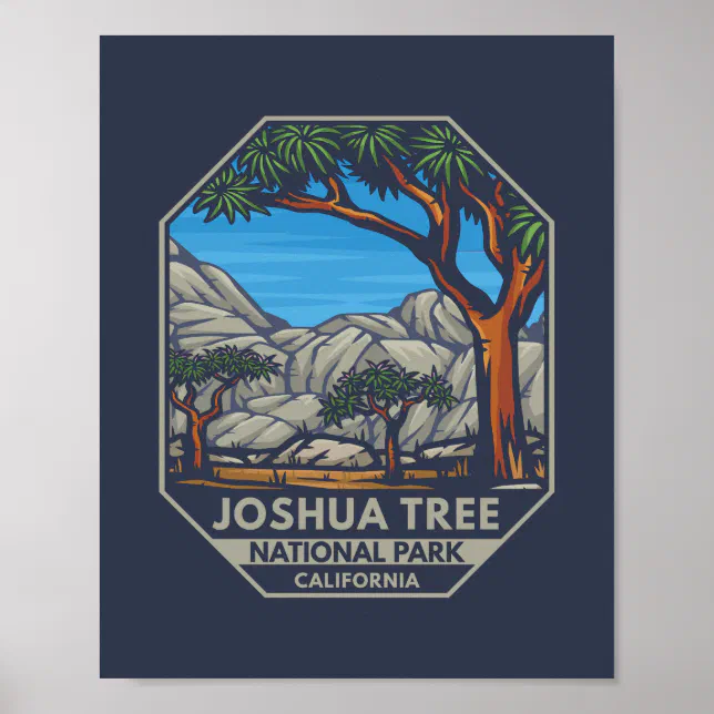 Joshua Tree National Park Retro Emblem Poster | Zazzle