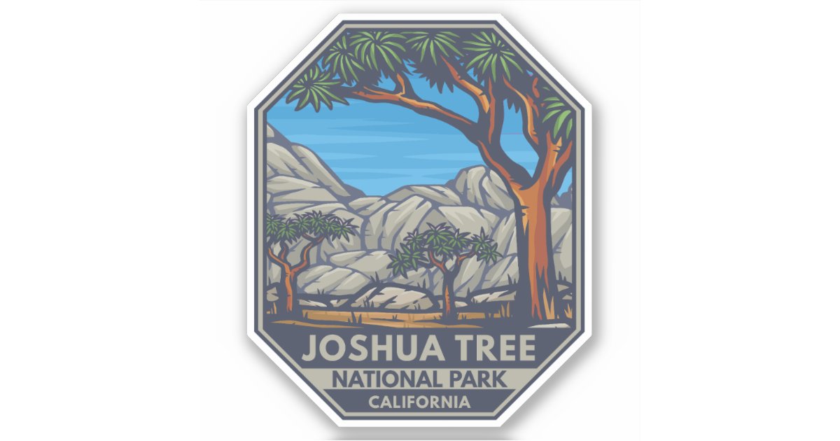 Joshua Tree National Park Retro Emblem Sticker | Zazzle