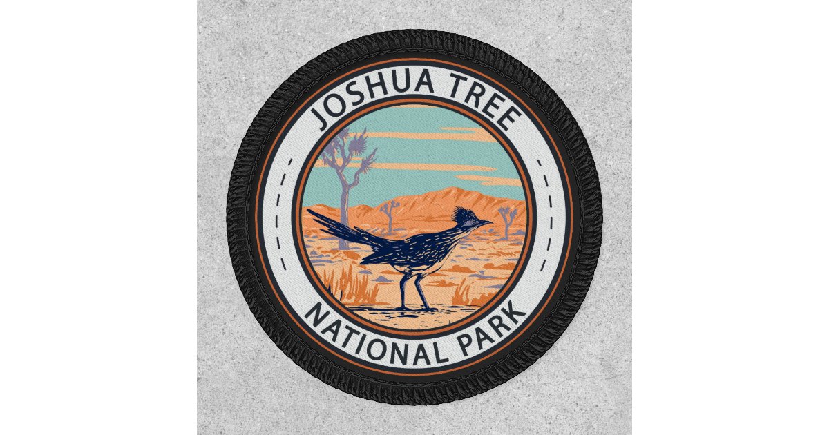 Joshua Tree National Park Roadrunner Retro Circle Patch | Zazzle