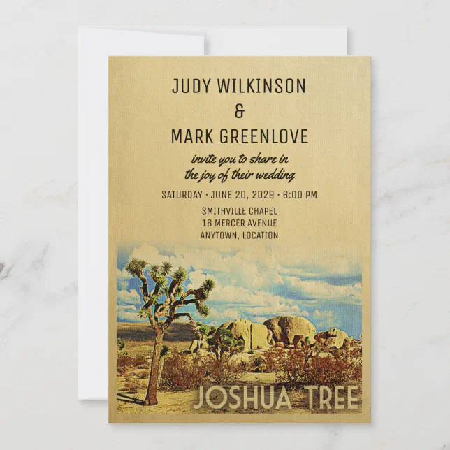Joshua Tree Wedding Invitation California Park | Zazzle