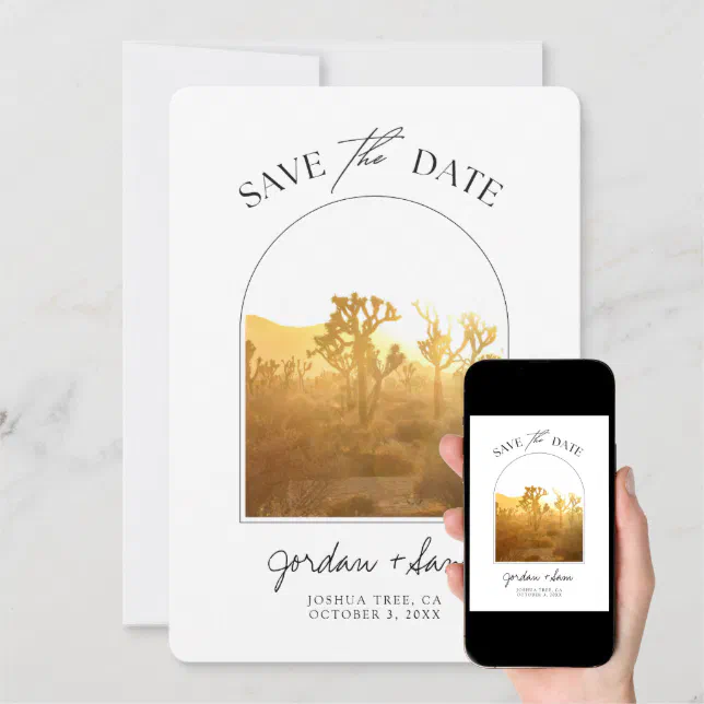 Joshua Tree Wedding National Park Save the Date Invitation | Zazzle
