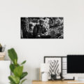 Journaling alone in the woods B&W photo Poster | Zazzle