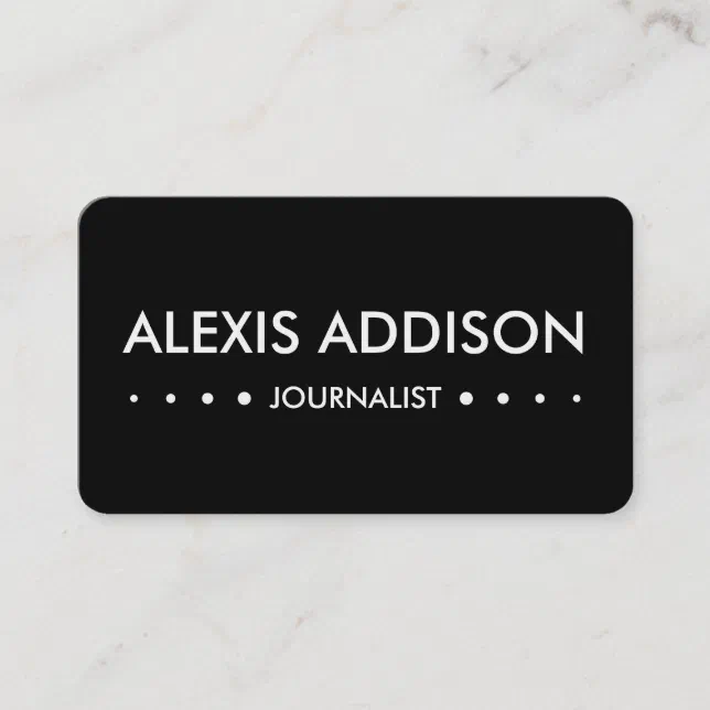 JOURNALIST 4dots Business Card | Zazzle