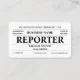 Journalist Reporter Business Card | Zazzle