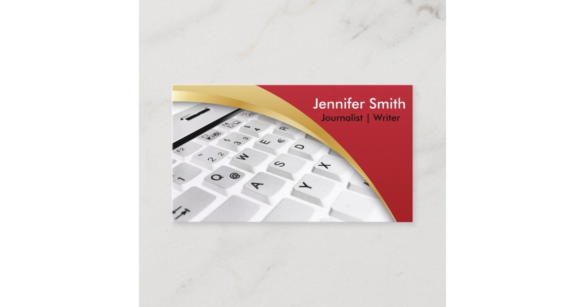 Journalist | Writer | Blogger | Reporter - Red Business Card | Zazzle