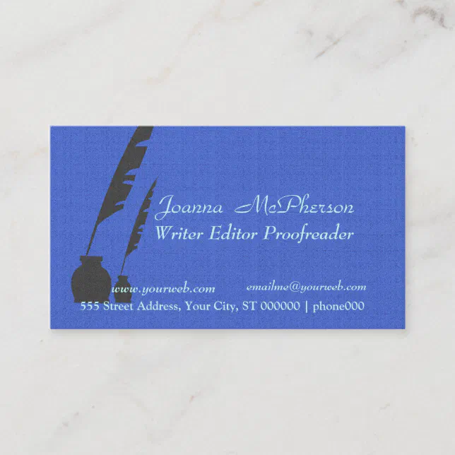 Journalists Stylish Writer Editor Business Card | Zazzle