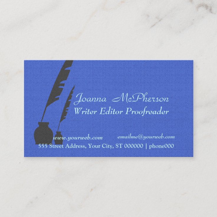 Journalists Stylish Writer Editor Business Card | Zazzle