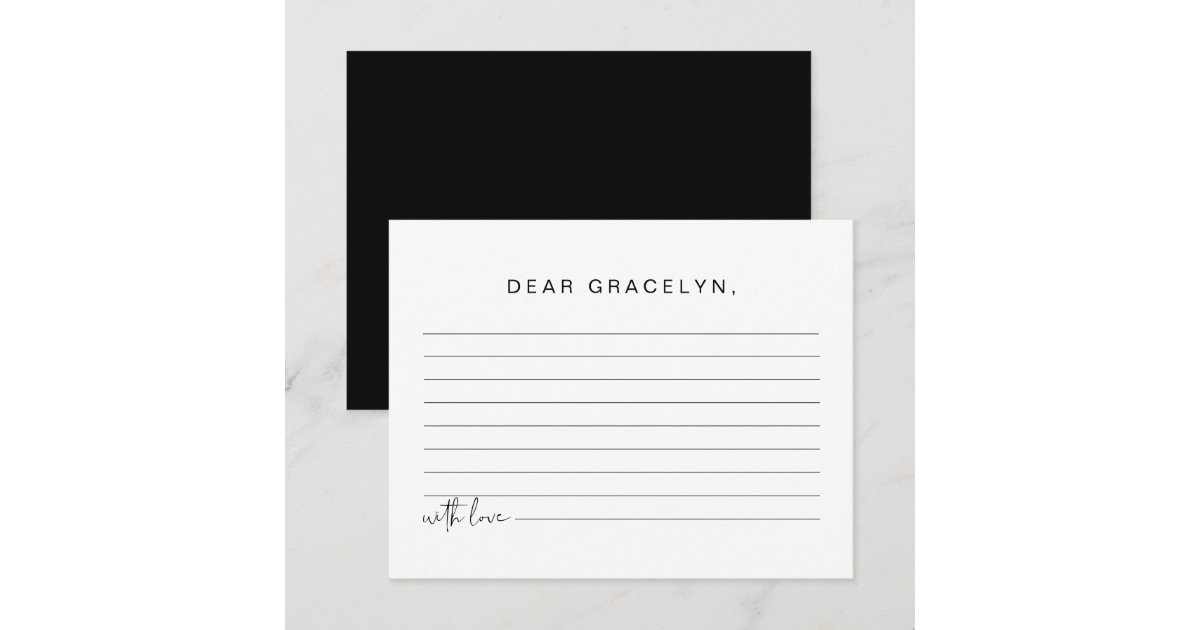 JOVI Black Edgy Modern Children's Time Capsule Enclosure Card | Zazzle