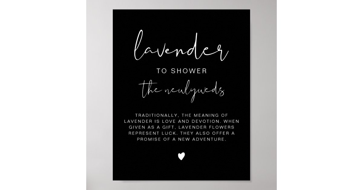 JOVI Black Lavender Toss Wedding Sign | Zazzle