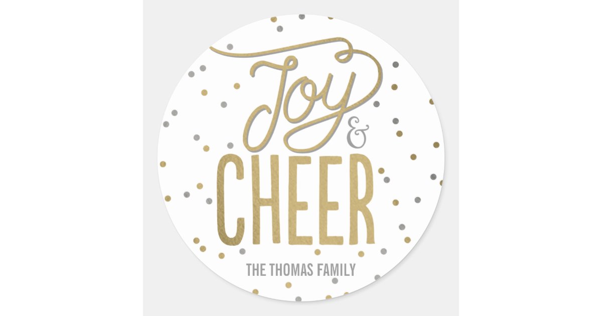Joy and Cheer Holiday Custom Stickers | Zazzle