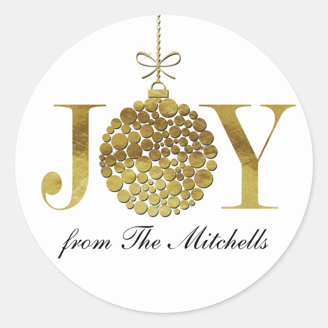 Joy at Christmas Time Classic Round Sticker | Zazzle