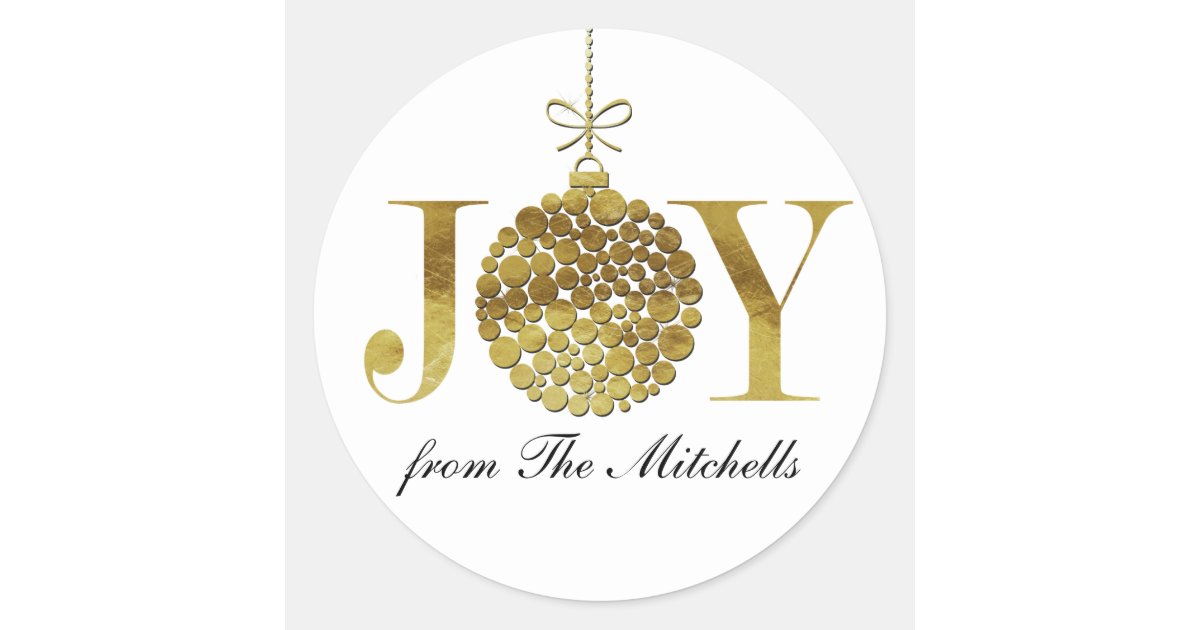 Joy at Christmas Time Classic Round Sticker | Zazzle