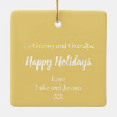 Joy bauble text on sky blue Christmas Holiday Ceramic Ornament | Zazzle