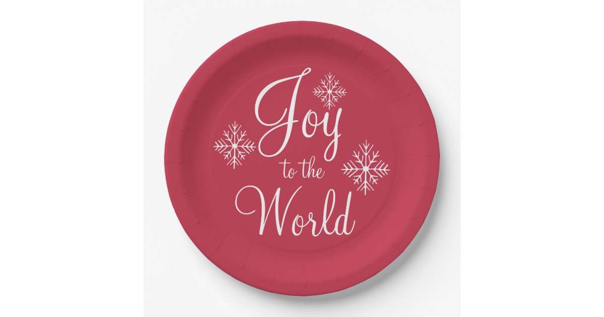 Joy Christmas Dinner Party Paper Plates | Zazzle