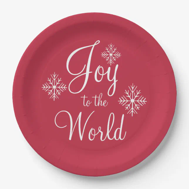 Joy Christmas Dinner Party Paper Plates | Zazzle